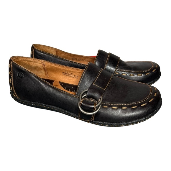 Born | Shoes | Born Womens Leather Double Buckle Trim Stitch Comfort ...